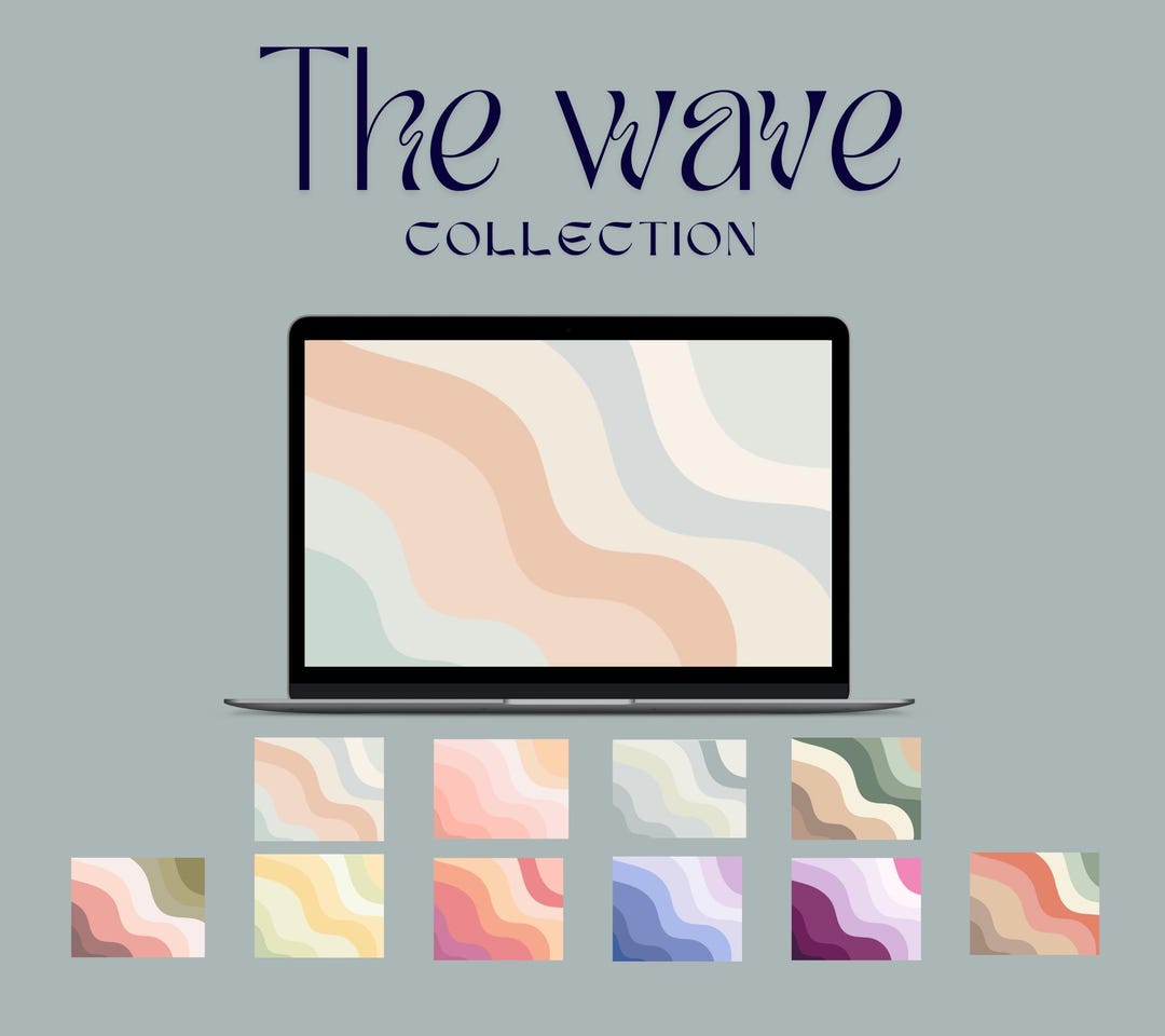 Wavy Wallpaper Design Modernabstract Minimalist Computer/pc/macbook ...