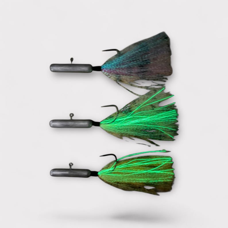 Tinsel Flash Lead Fishing Jigs - 3/4 Oz, 3-pack - Etsy