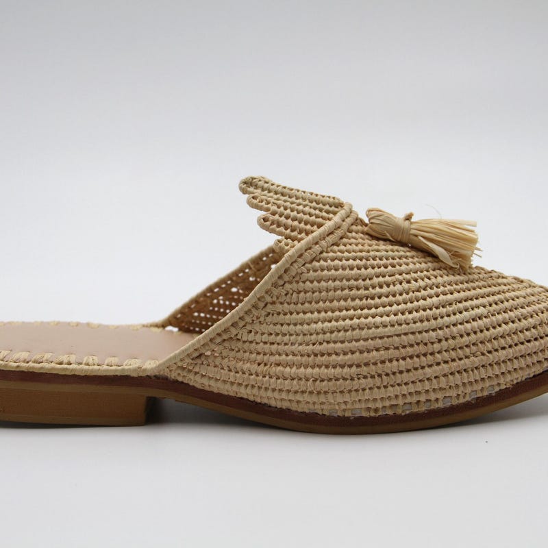 Raffia Slippers - Etsy