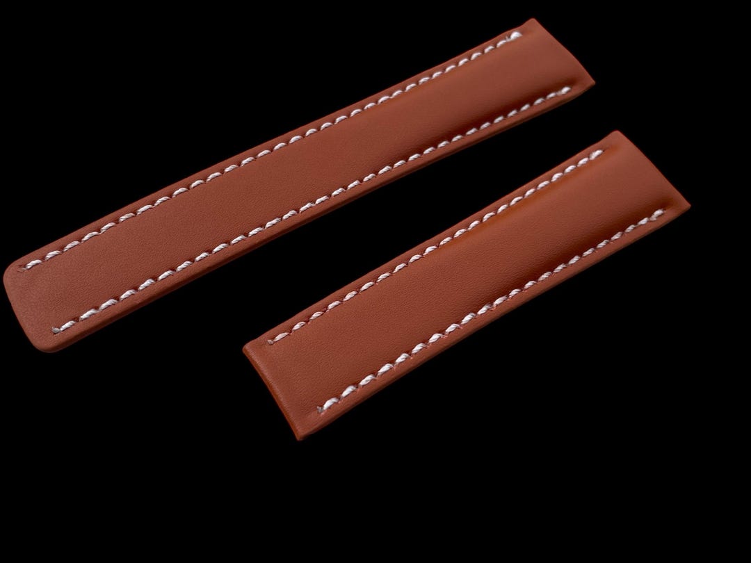 22mm Breitling Tan Brown Leather Men’s Wrist Watch Strap Band Bracelet ...