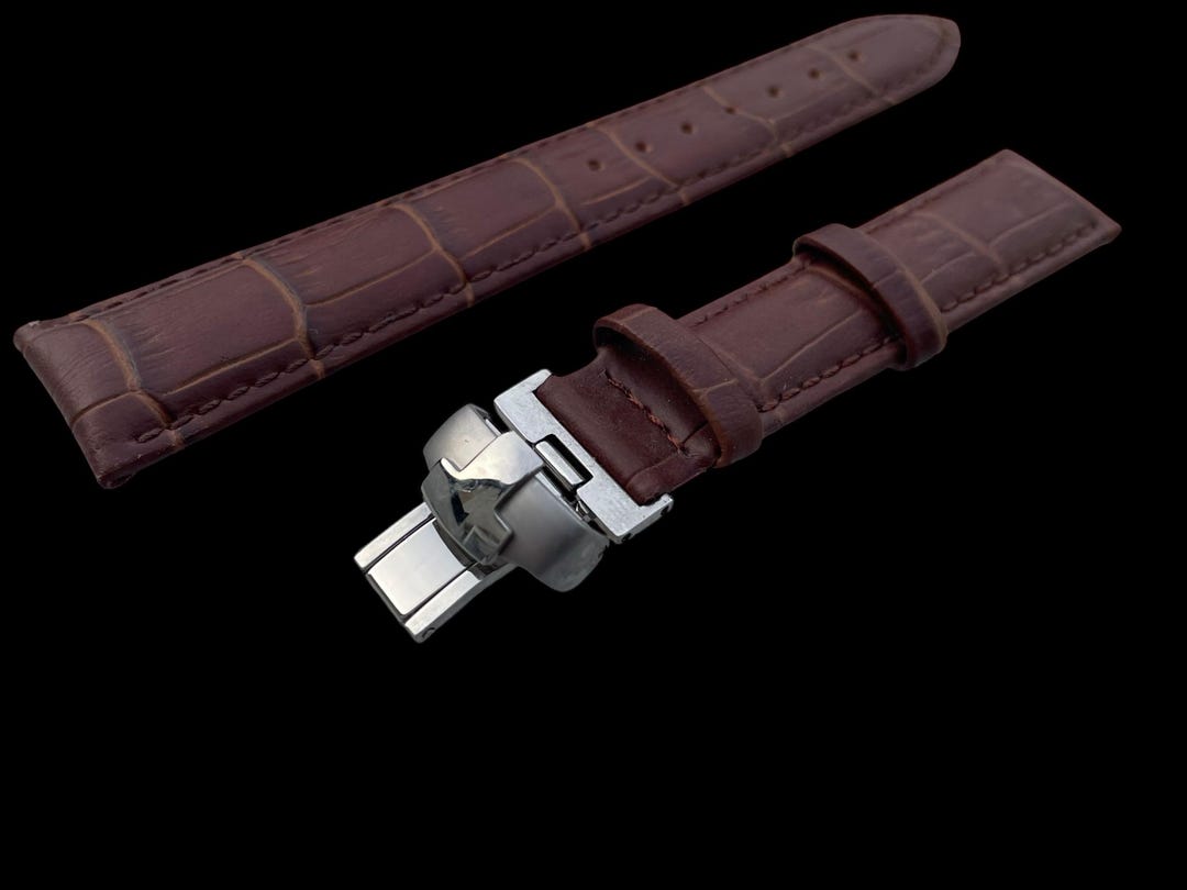 Tissot 18mm Brown Leather Watch Strap With Stainless Steel Deployment ...