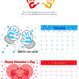 12-month Kids Handprint Calendar | Digital Download | 8.5x11 Landscape ...