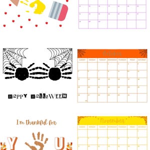 12-month Kids Handprint Calendar | Digital Download | 8.5x11 Landscape ...
