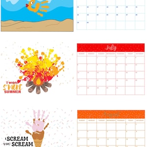 12-month Kids Handprint Calendar | Digital Download | 8.5x11 Landscape ...