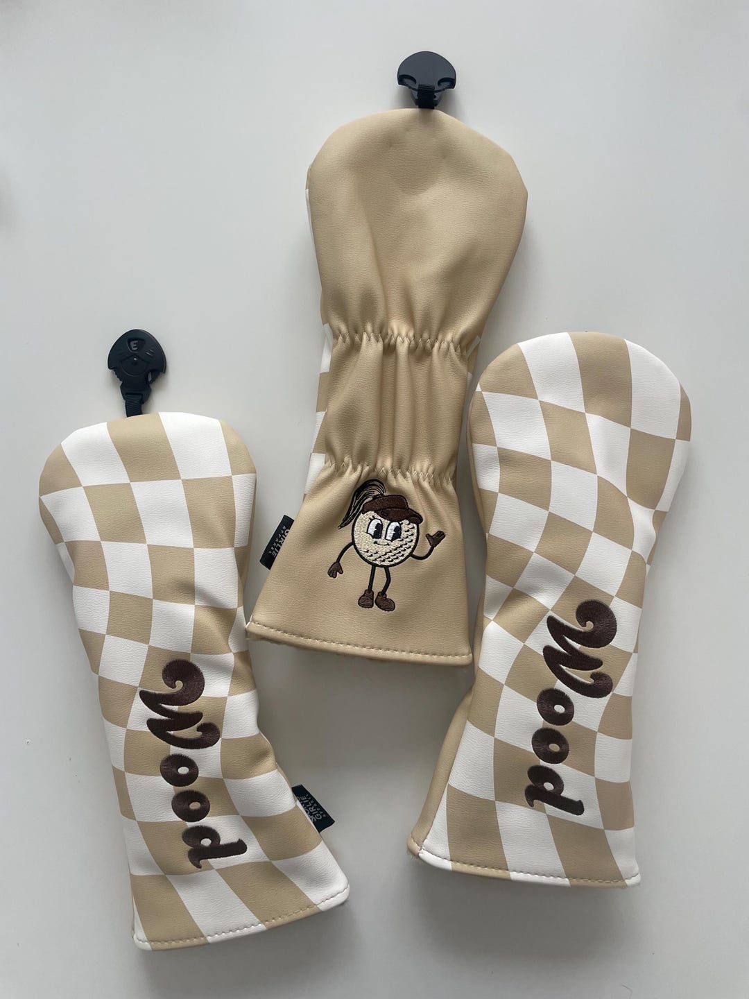 BEIGE BROWN- WOOD| Golf Club Cover. Funky Groovy Golf Club Cover Girlie ...