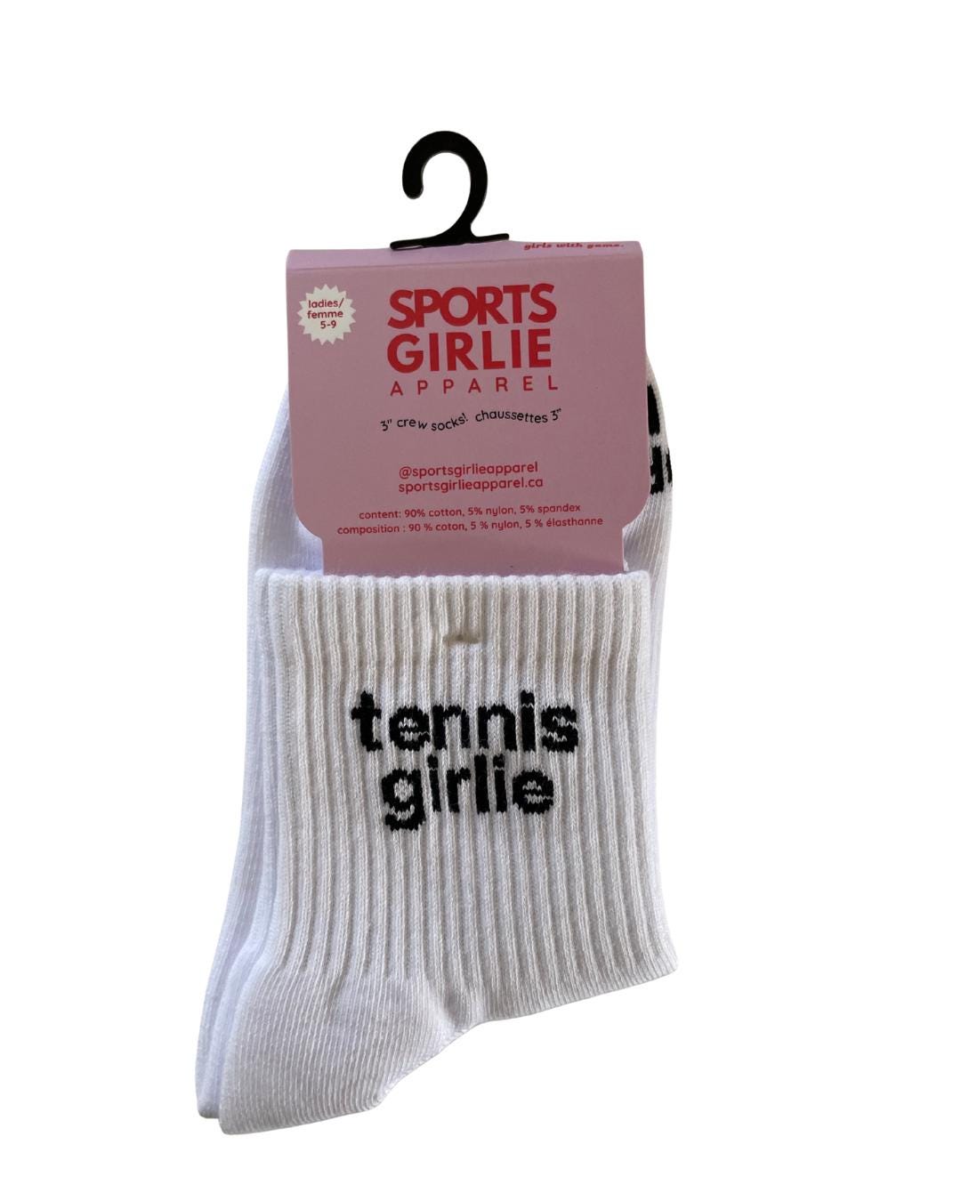 Tennis Girlie Word Socks Crew Socks – Fun & Stylish Embroidered Socks ...