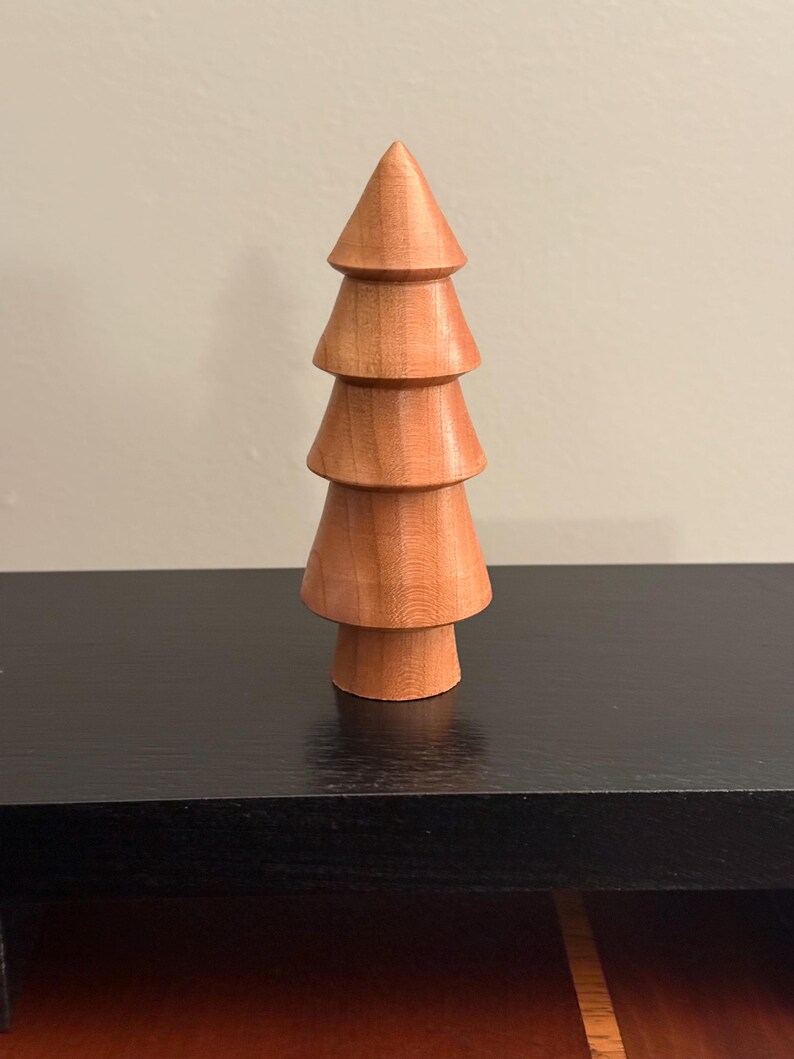 Hand Turned Christmas Trees Set of Five - Etsy