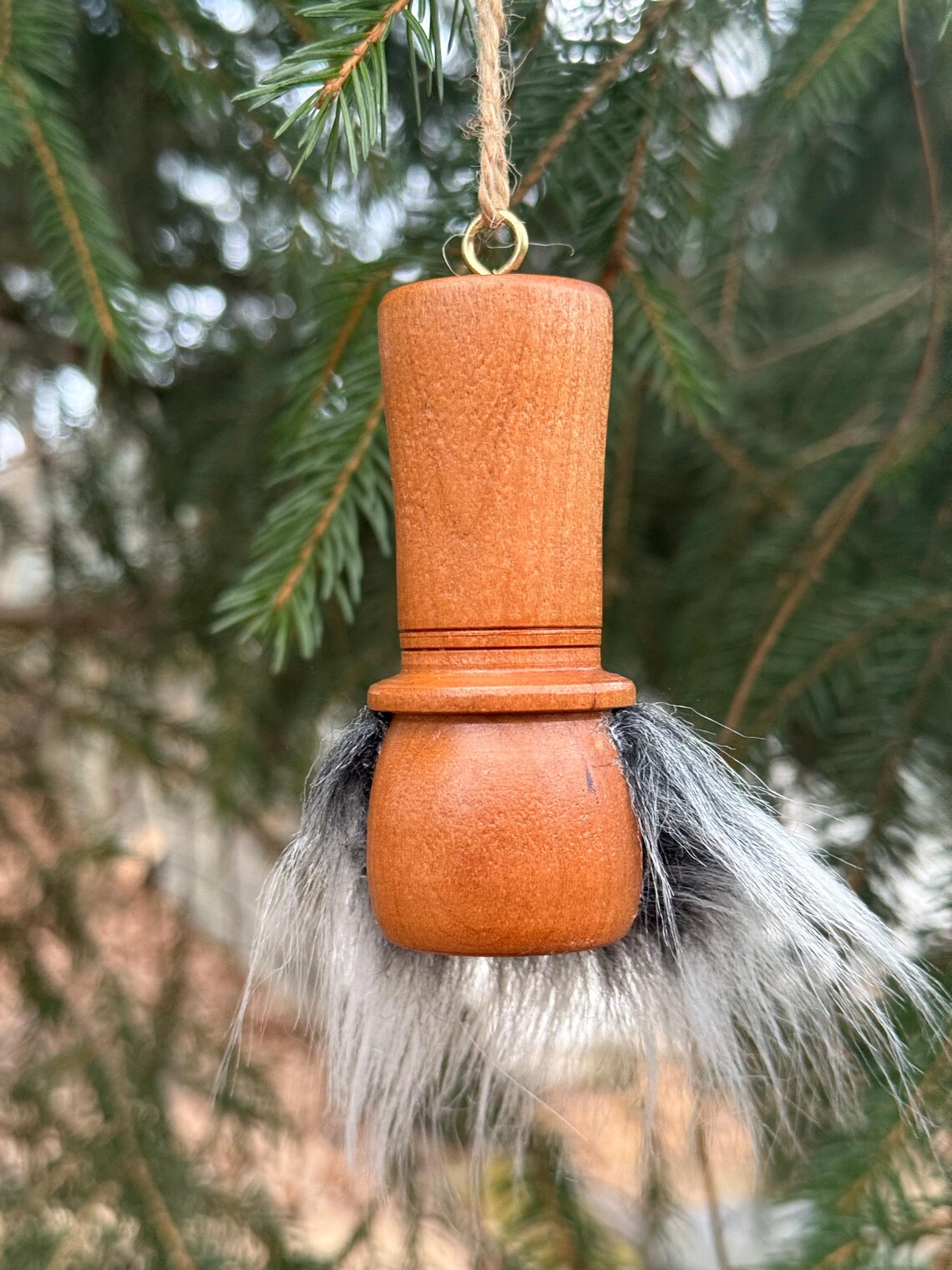 Hand Turned Gonk Ornament in Cherry - Etsy