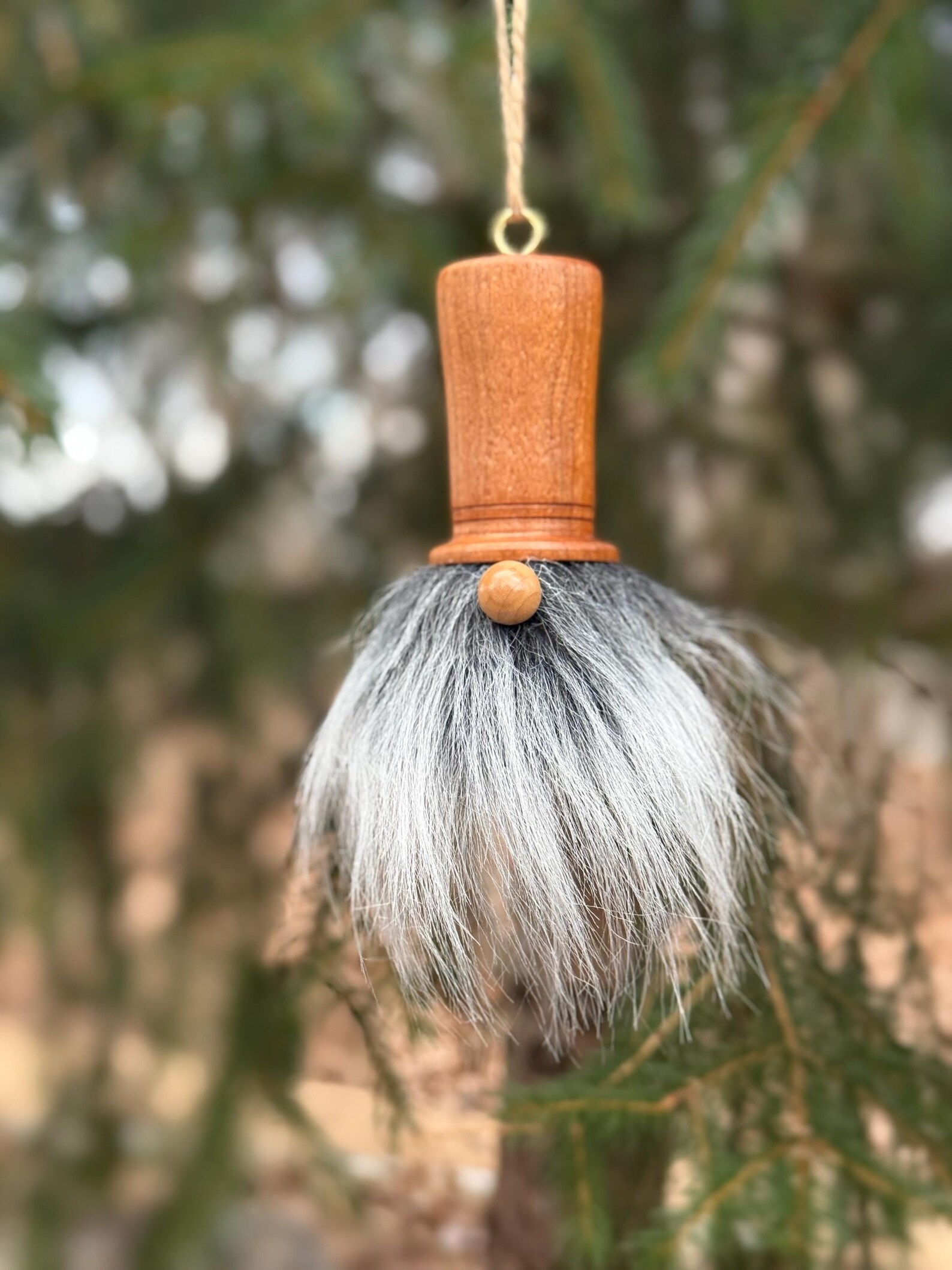 Hand Turned Gonk Ornament in Cherry - Etsy
