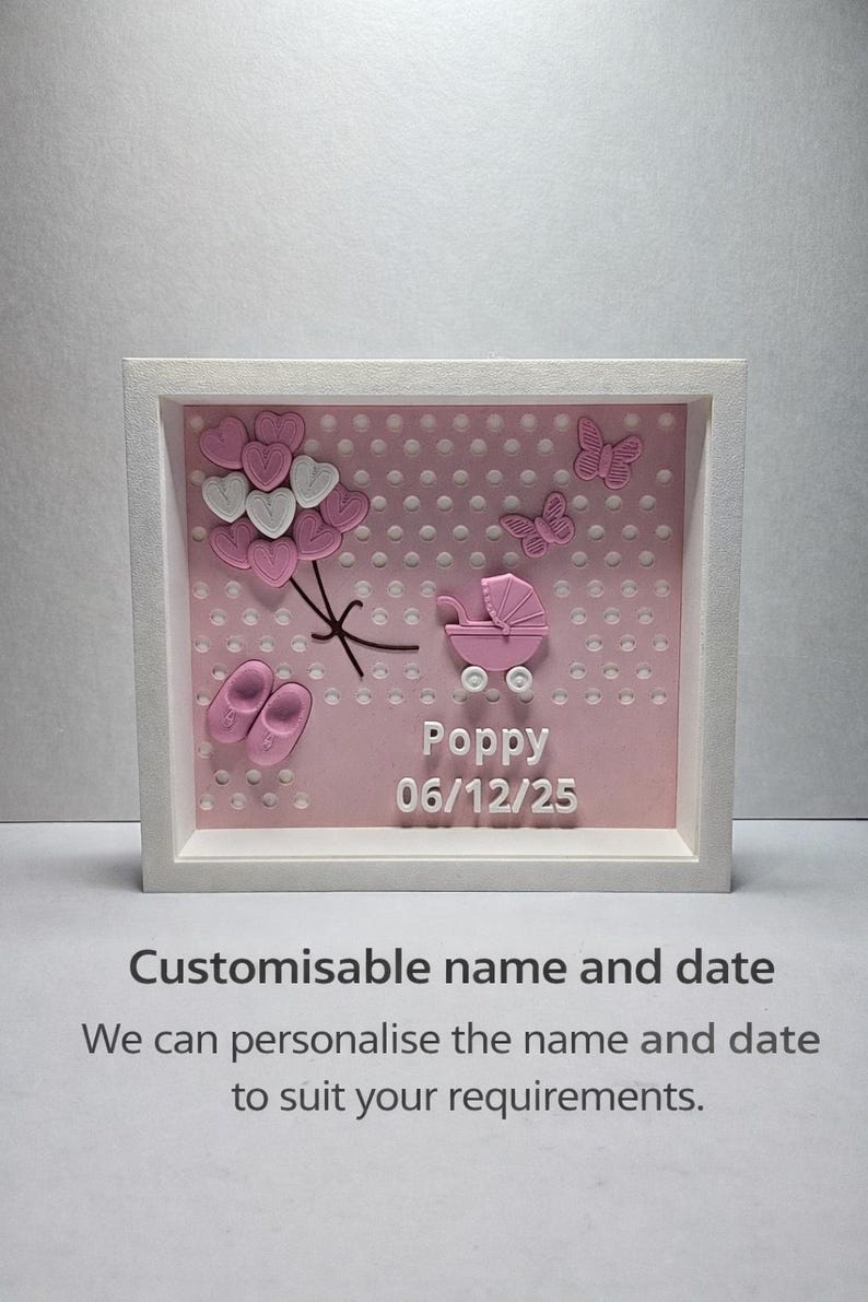 Personalised 3D Printed Baby Name Frame | New Parent Gift | Custom ...