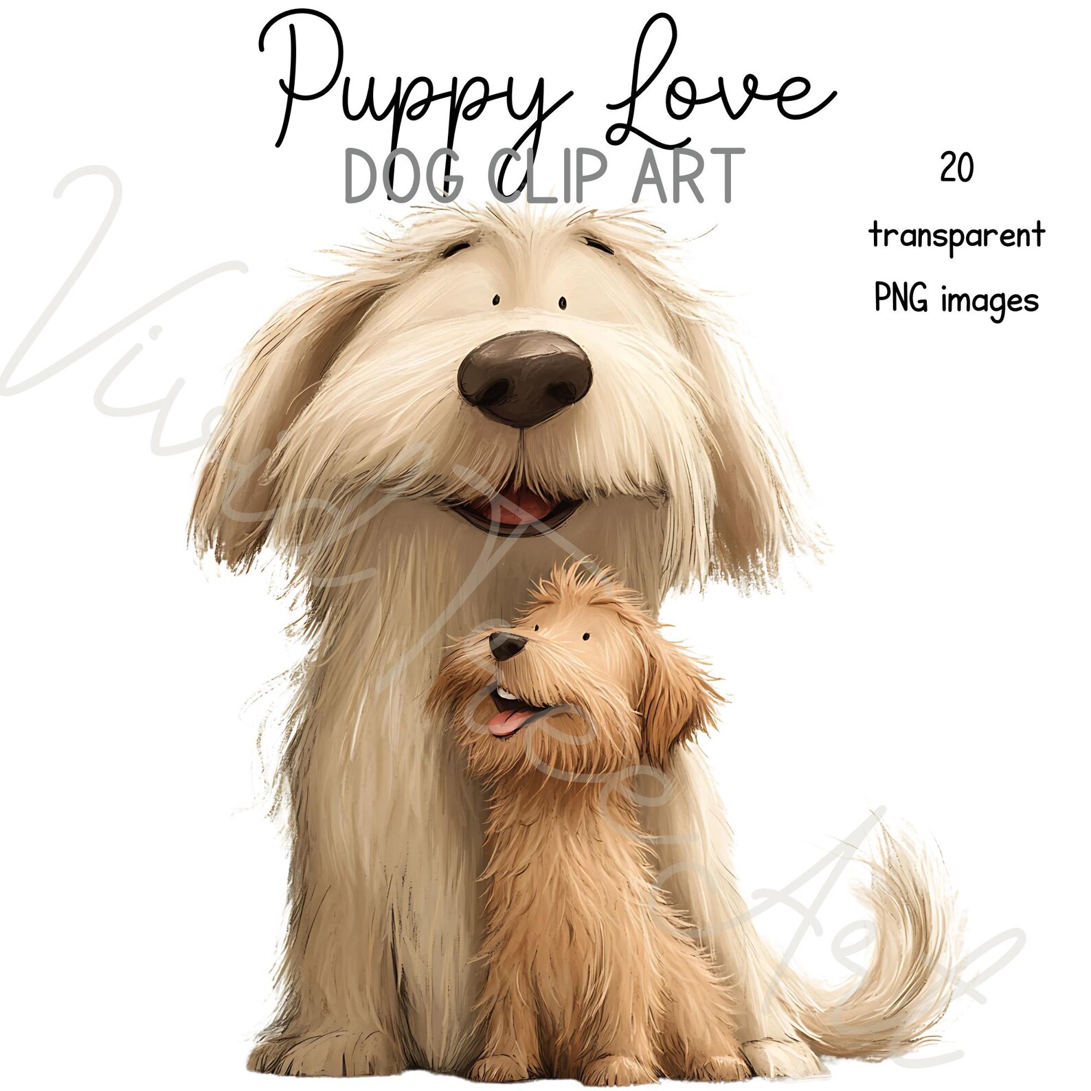 Puppy Love Clip Art: Cuddling Dogs, 20 PNG Images (digital Download) - Etsy