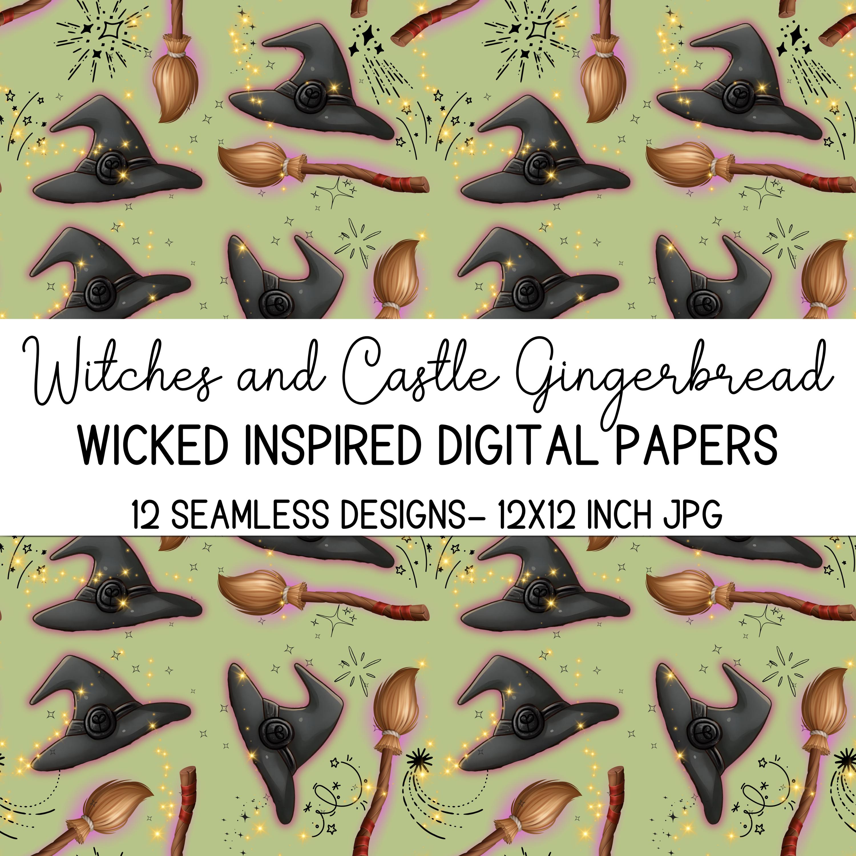 Wicked Inspired Digital Papers: Elphaba, Glinda, Emerald Castle (12x12 ...
