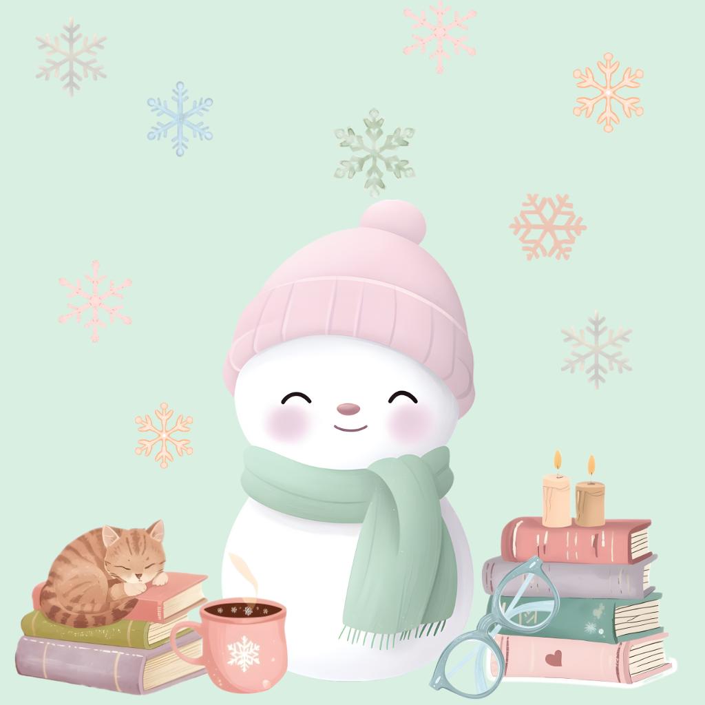 My Winter is Booked Clip Art | Bookish Winter Clipart PNG | Reading ...