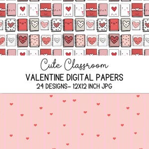 Valentine Classroom Clip Art & Digital Paper Bundle | Cute School ...