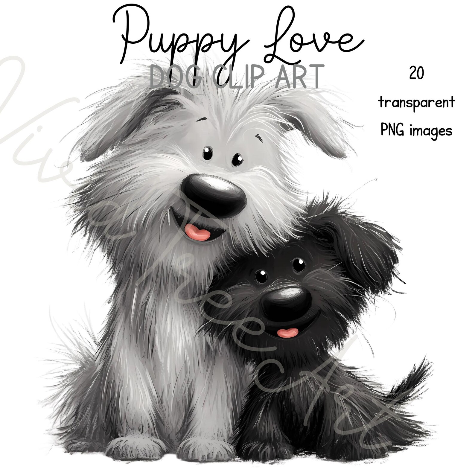 Puppy Love Clip Art: Cuddling Dogs, 20 PNG Images (digital Download) - Etsy