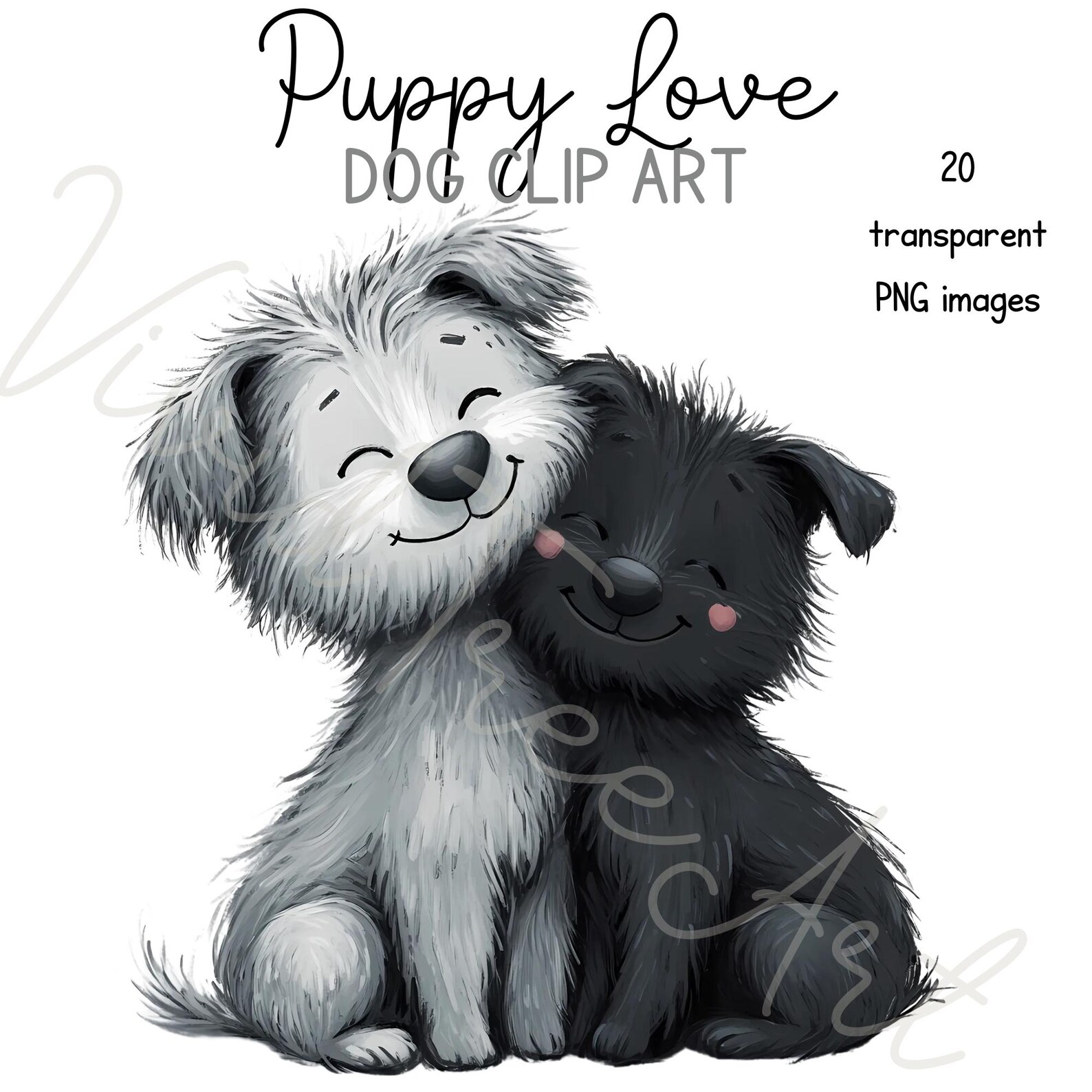Puppy Love Clip Art: Cuddling Dogs, 20 PNG Images (digital Download) - Etsy