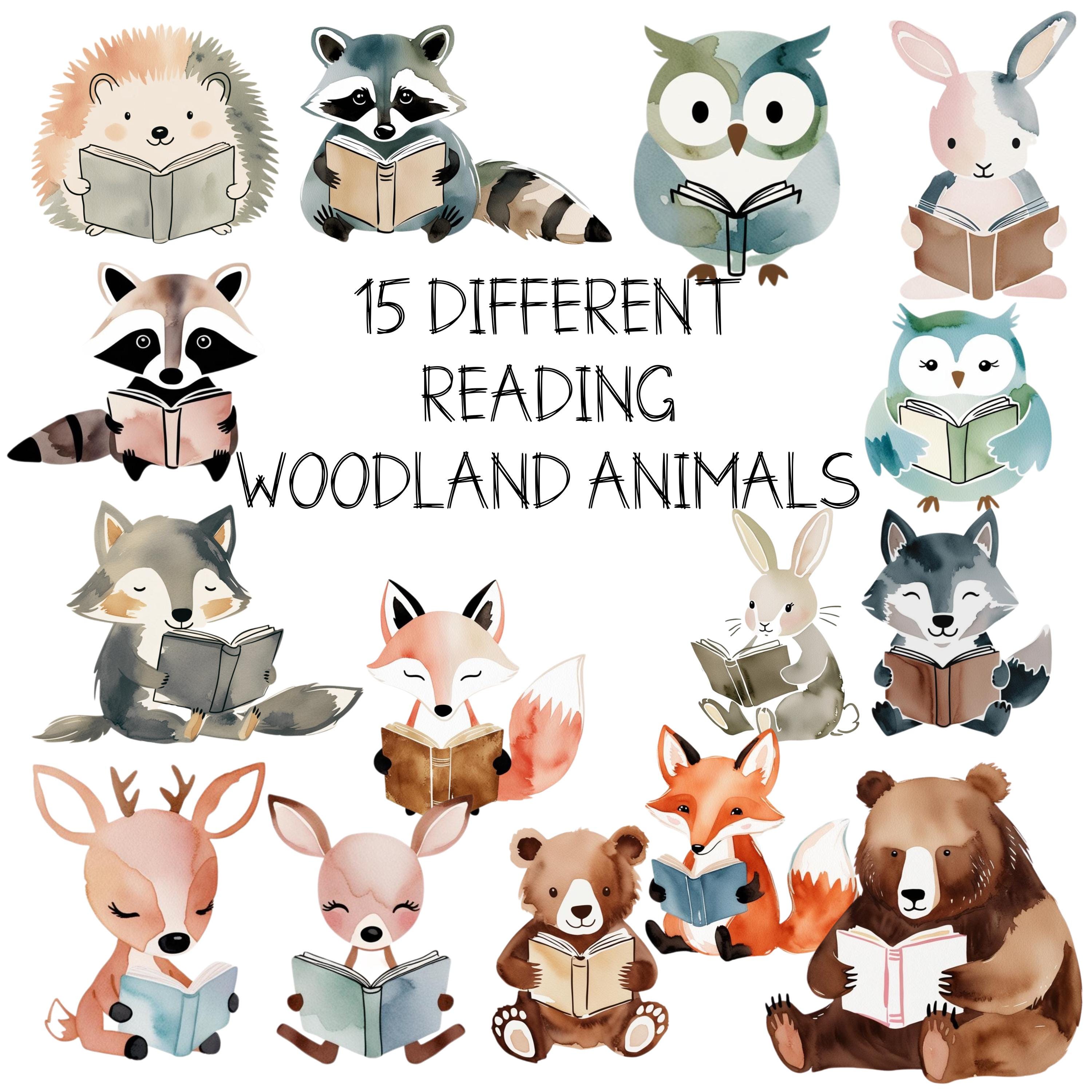 Woodland Animals Reading Books Clipart-cute Woodland Animals Clipart ...
