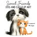 Dog and Cat Clip Art: Quirky Pet Friends PNG Images (digital Download ...