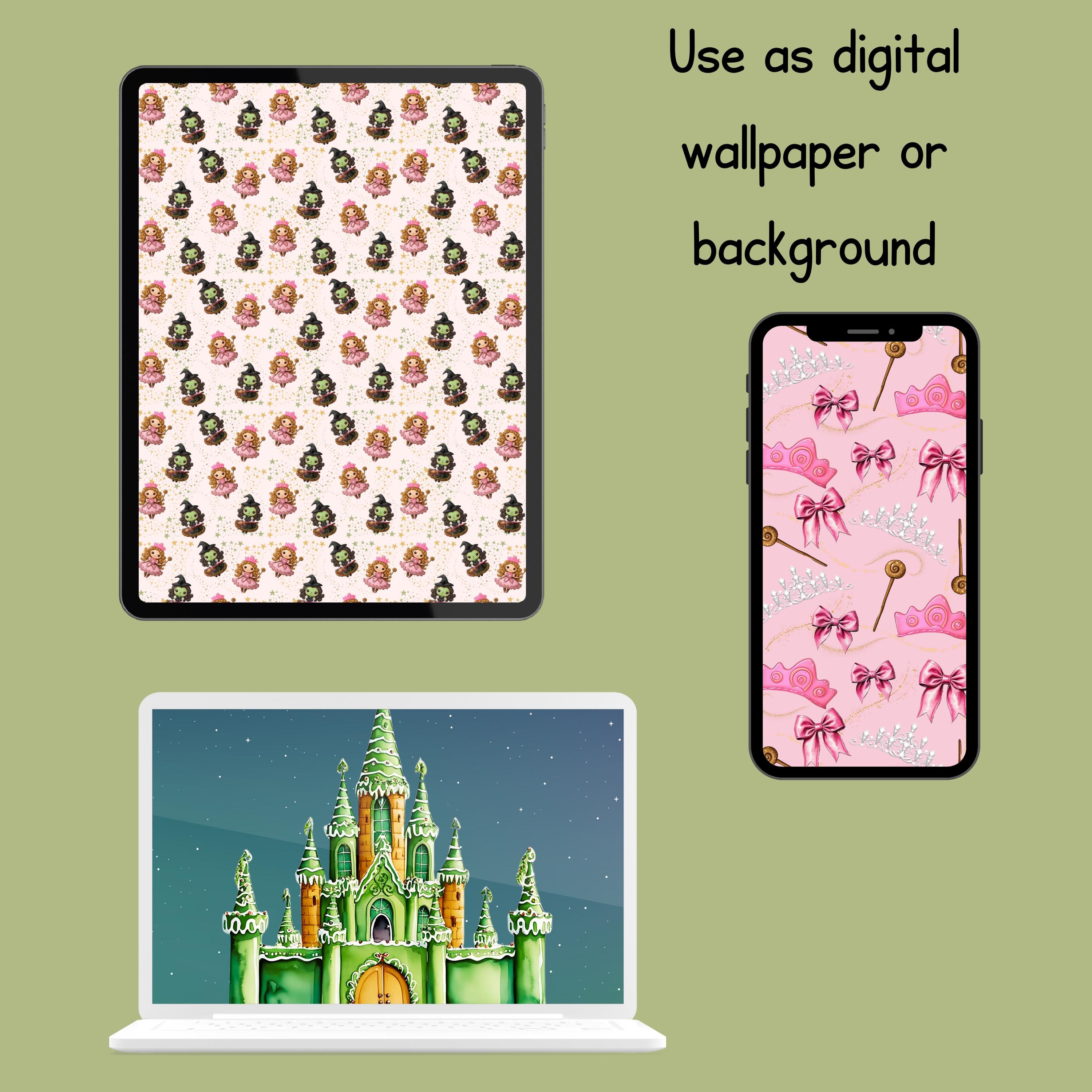 Wicked Inspired Digital Papers: Elphaba, Glinda, Emerald Castle (12x12 ...