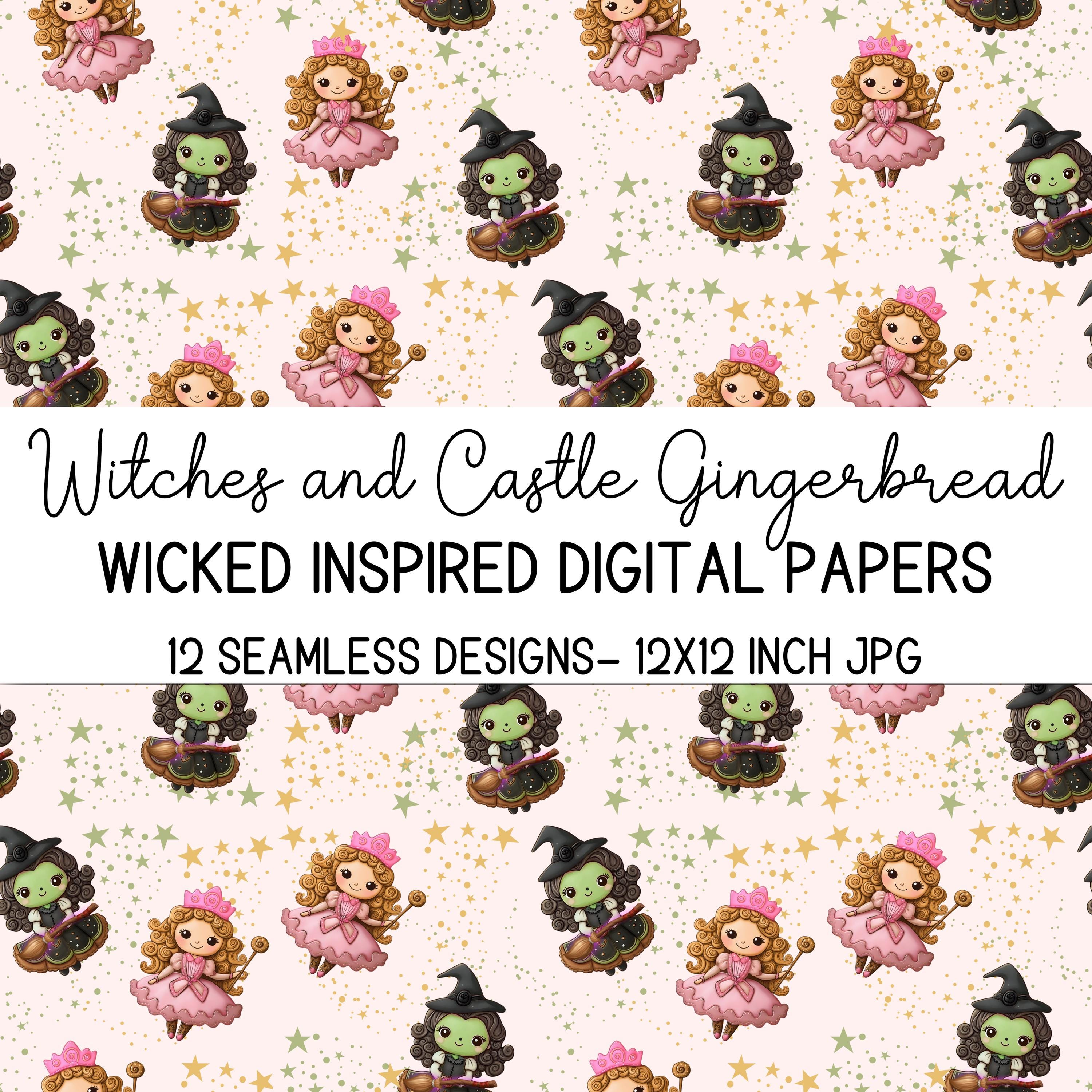 Wicked Inspired Digital Papers: Elphaba, Glinda, Emerald Castle (12x12 ...