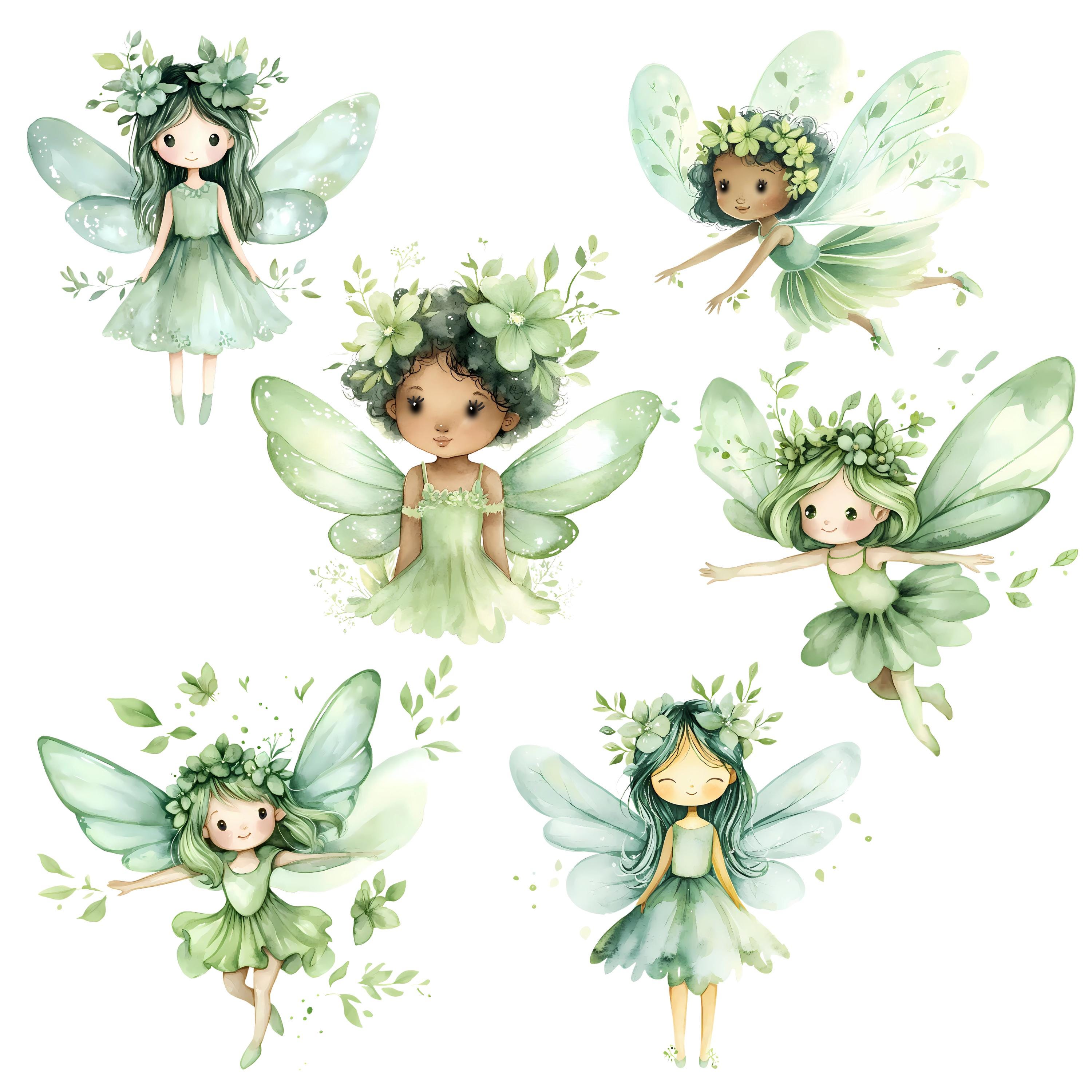 Green Fairy Clipart: Fairyland PNG Graphics (20 Files) - Etsy