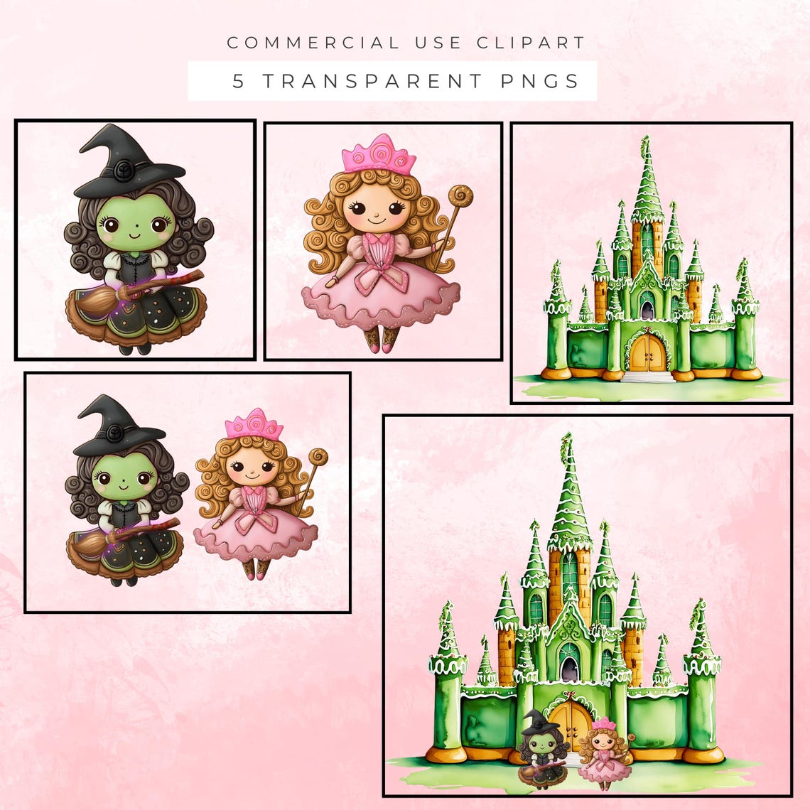 Elphaba, Glinda, and Emerald City Castle Wicked Watercolor Gingerbread ...