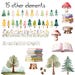 Watercolor Woodland Animals Reading Clipart: Forest Book Lovers ...