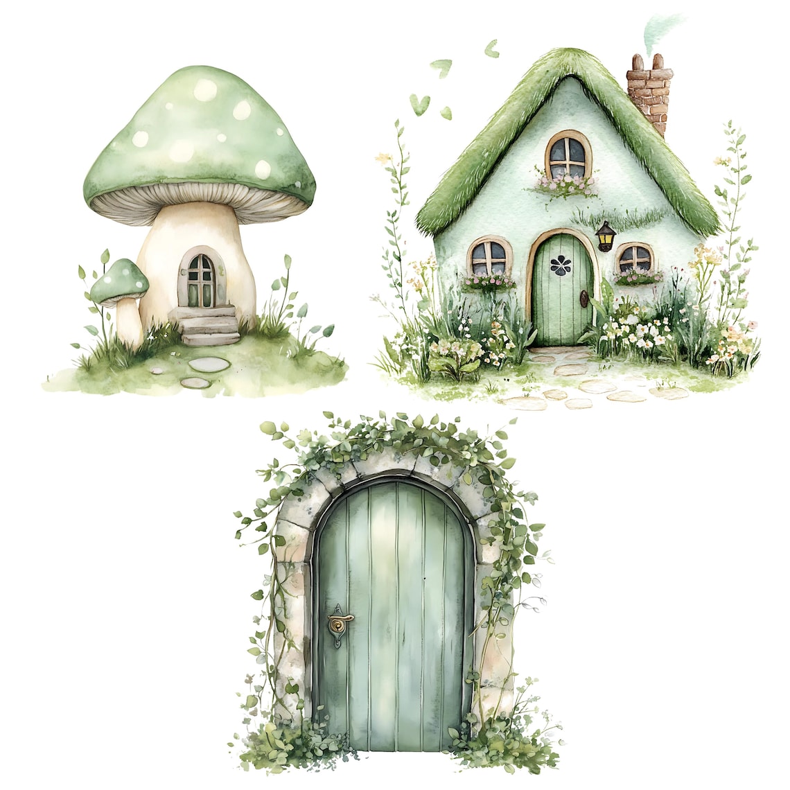 Green Fairy Clipart: Fairyland PNG Graphics (20 Files) - Etsy
