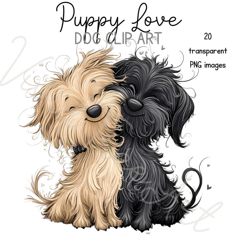 Puppy Love Clip Art: Cuddling Dogs, 20 PNG Images (digital Download) - Etsy