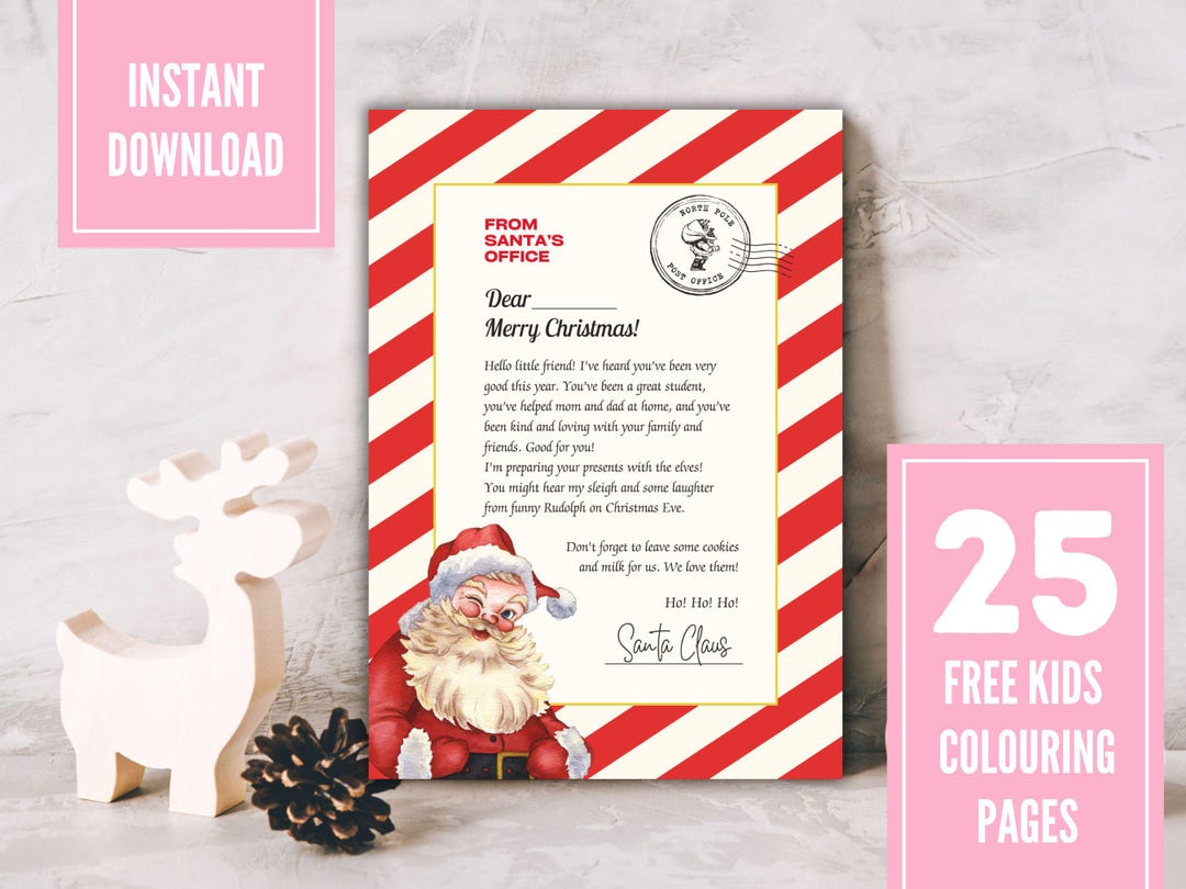 Letter From Santa 25 Free Coloring Pages Printable Kids Christmas Wish ...