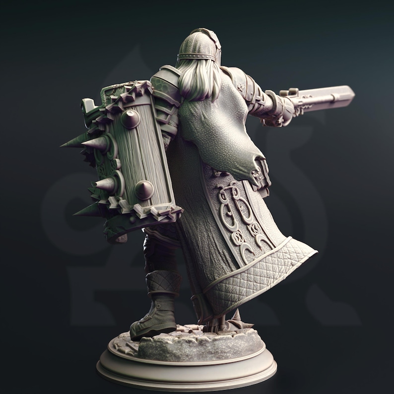Masked Gunfighter Miniature 3D Printed Resin Dnd Figure Armored Pistol ...