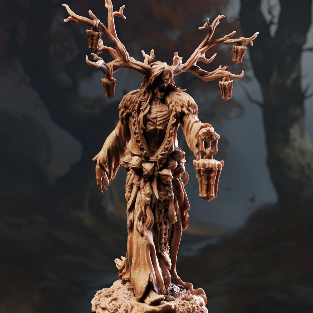Undead Druid Miniature Forest Draugr Spirit 3D Printed Resin Model for ...