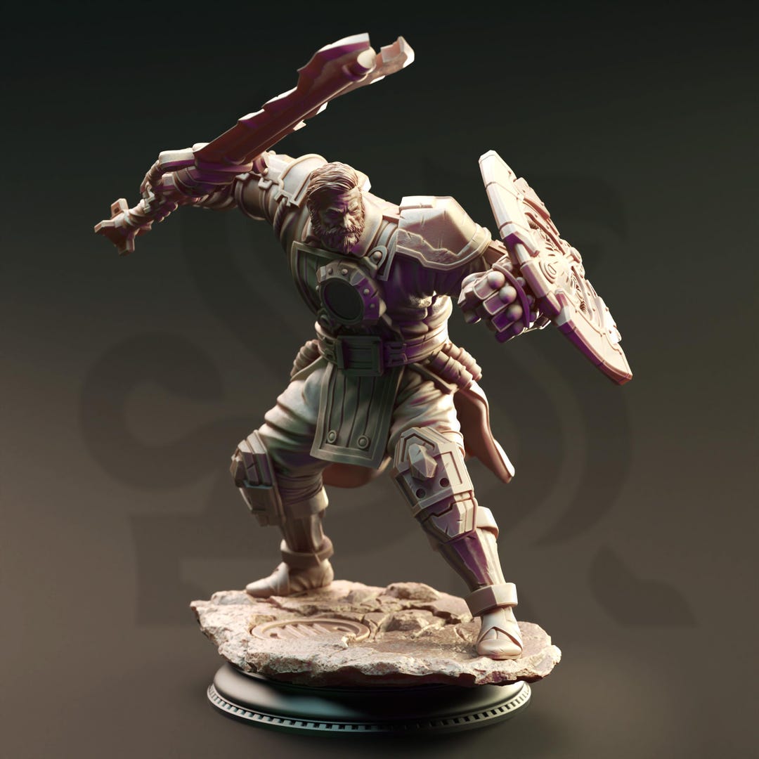 Heavy Armor Paladin Miniature 3D Printed Fighter Character Dnd Hero ...