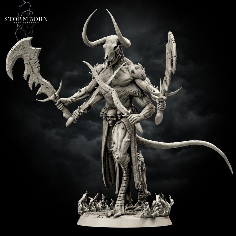 Moloch the Soulless Demon Miniature, 3D Printed TTRPG - Etsy
