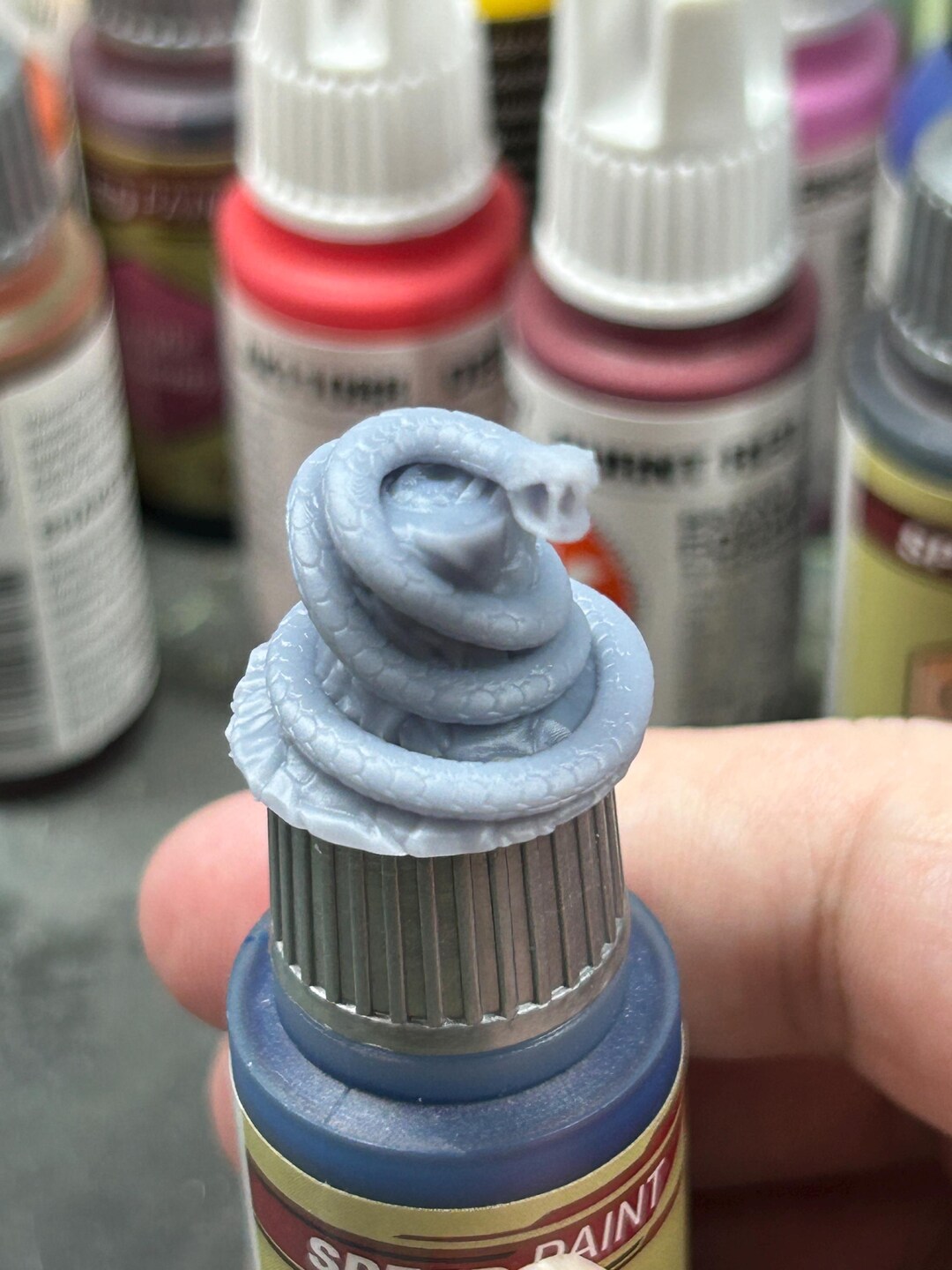 Coiled Snake Paint Cap Topper Color Swatch for Miniature Paint Bottles ...