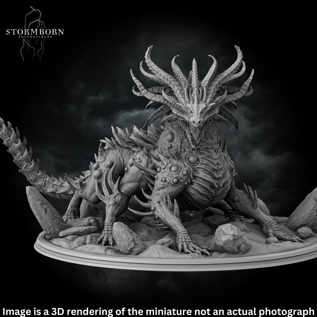 Basilisk King Miniature 3D Printed Model for Dungeons and Dragons ...