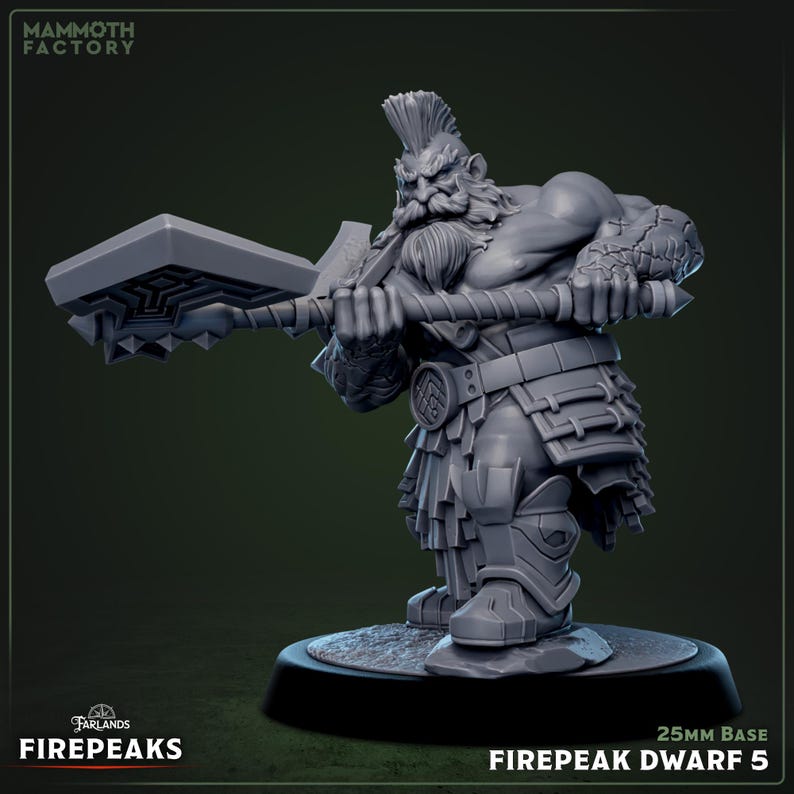 Dwarf Axemaster Miniature: Firepeak Heavy Axe Warrior, Dnd RPG - Etsy