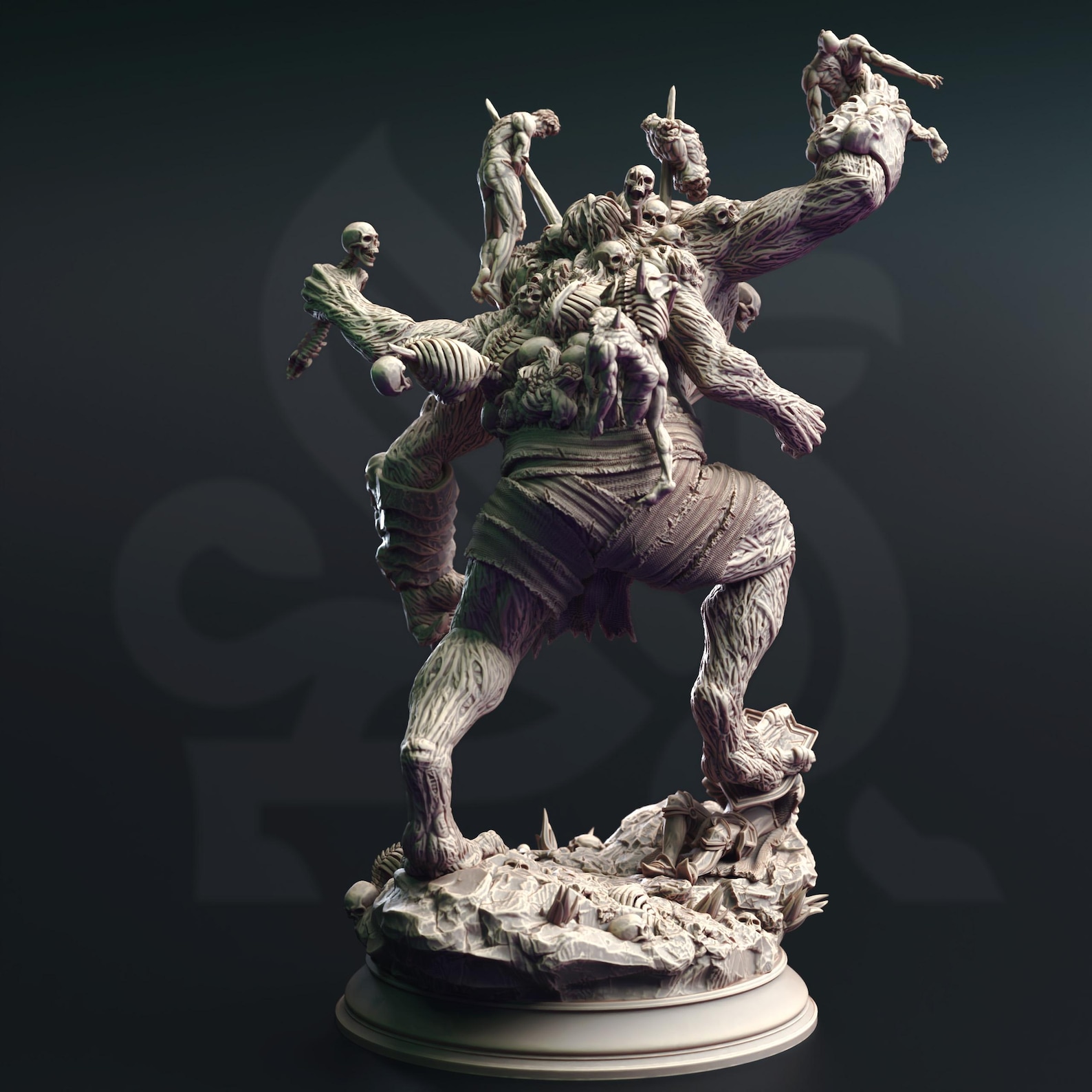 Zombie Giant Flesh Golem Miniature 3D Printed Dnd Miniature for TTRPG ...