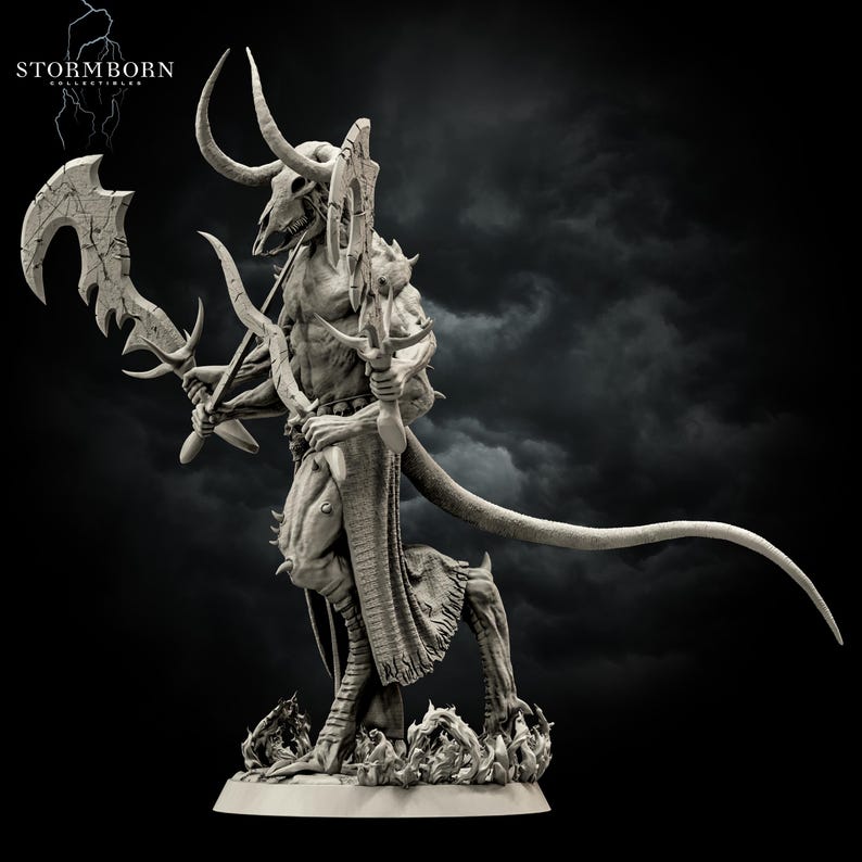 Moloch the Soulless Demon Miniature, 3D Printed TTRPG - Etsy