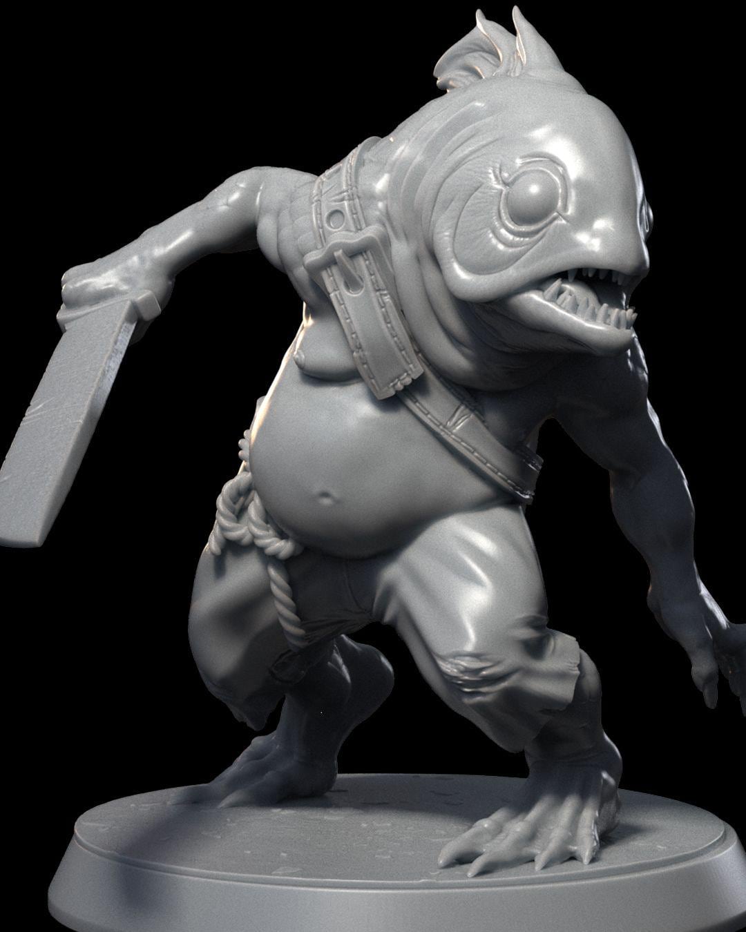 Kuo Toa Miniature for Dnd Pathfinder and Tabletop Roleplaying Games ...