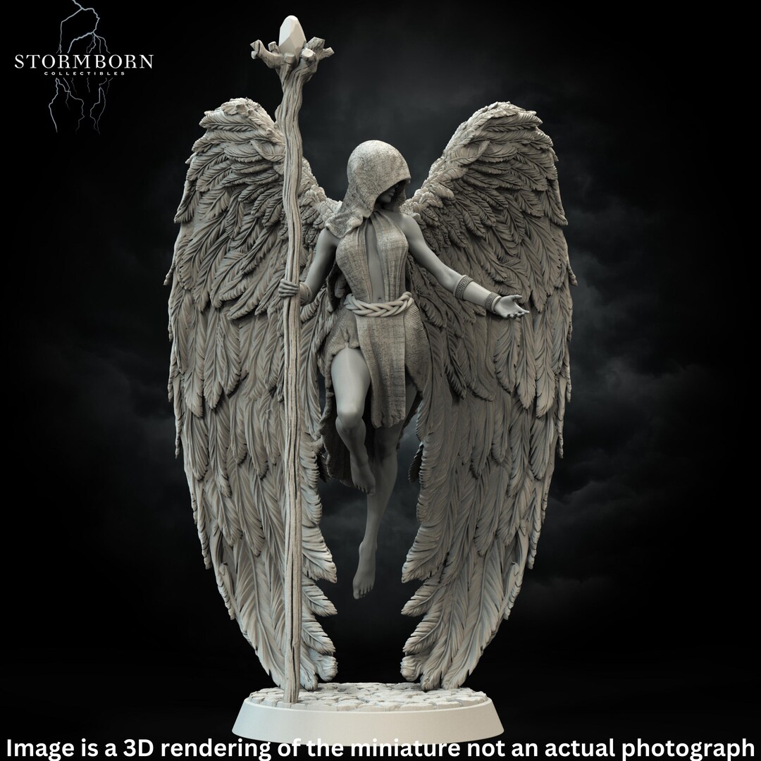 Healing Angel Cleric Winged Angel Resin 3D Printed Tabletop Miniature ...