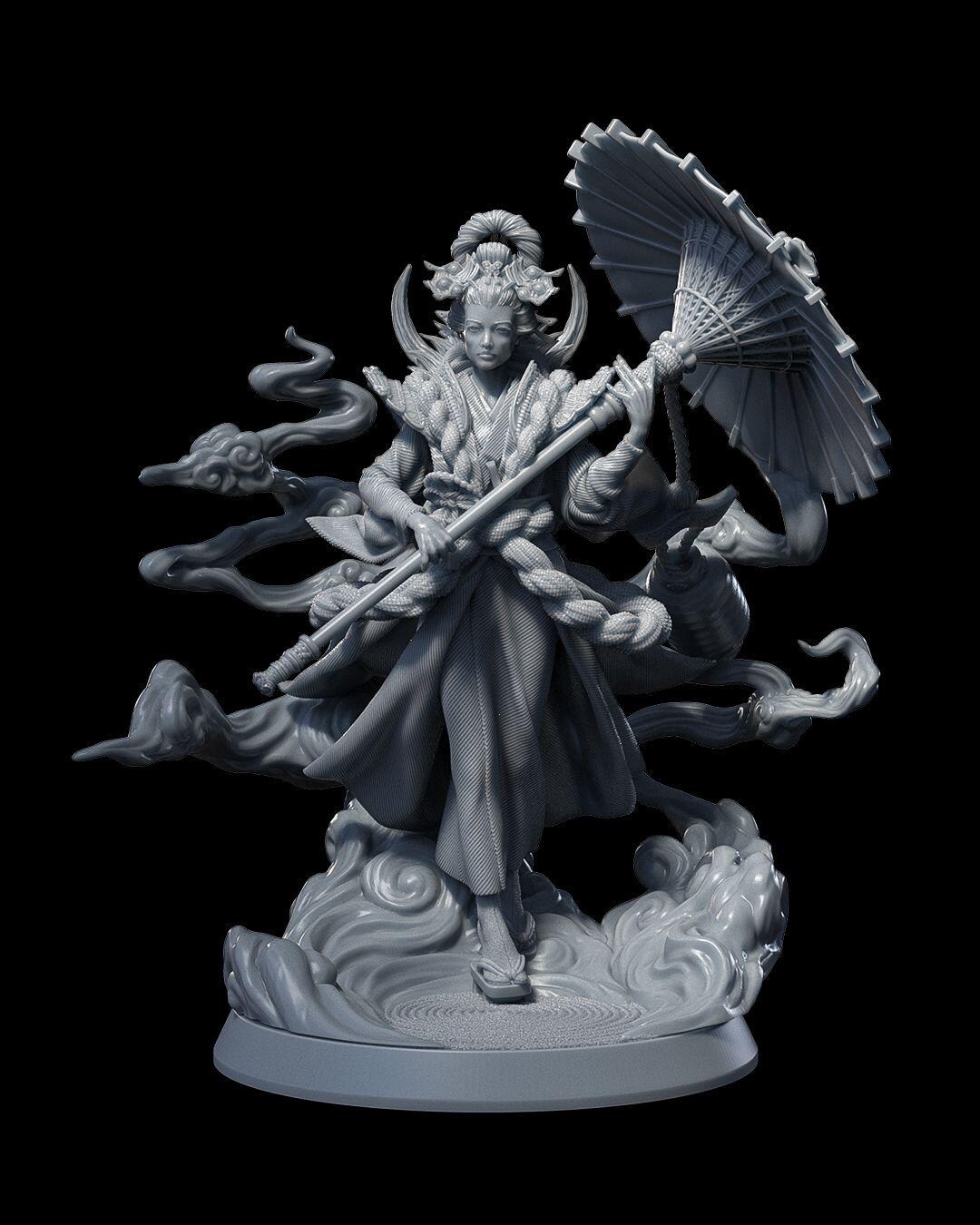 Japanese Fantasy Geisha Yana Muto Miniature for Dnd Pathfinder ...