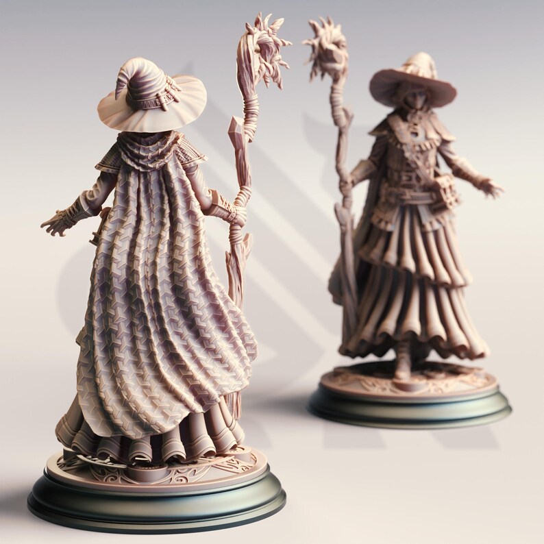 Female Witch Wizard Miniature: 3D Printed Resin Sorceress Dnd TTRPG ...