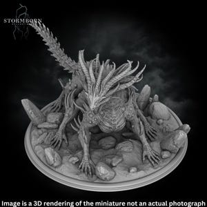 Basilisk King Miniature 3D Printed Model for Dungeons and Dragons ...