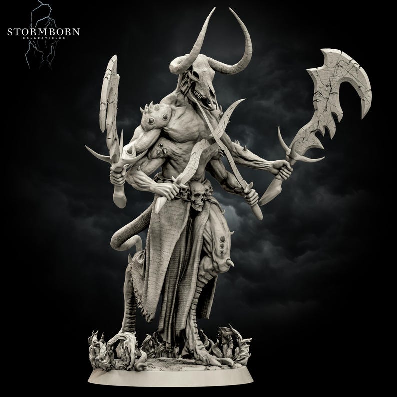 Moloch the Soulless Demon Miniature, 3D Printed TTRPG - Etsy