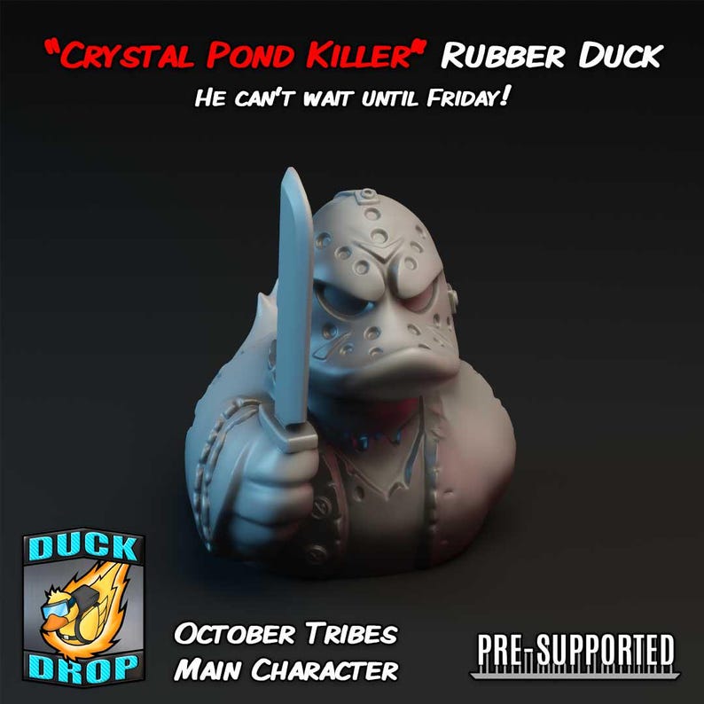 Crystal Pond Killer Horror Art Toy Rubber Duck Art Toy Duck 3D Printed ...