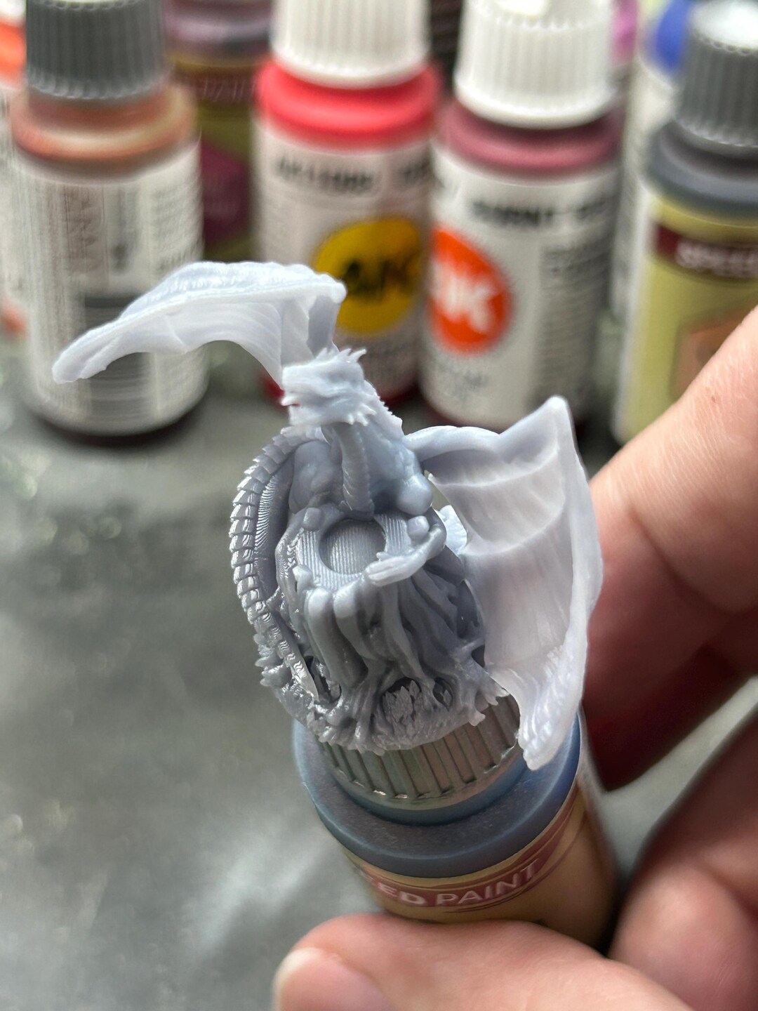 Dragon on Stump Paint Cap Topper Color Swatch for Miniature Paint ...