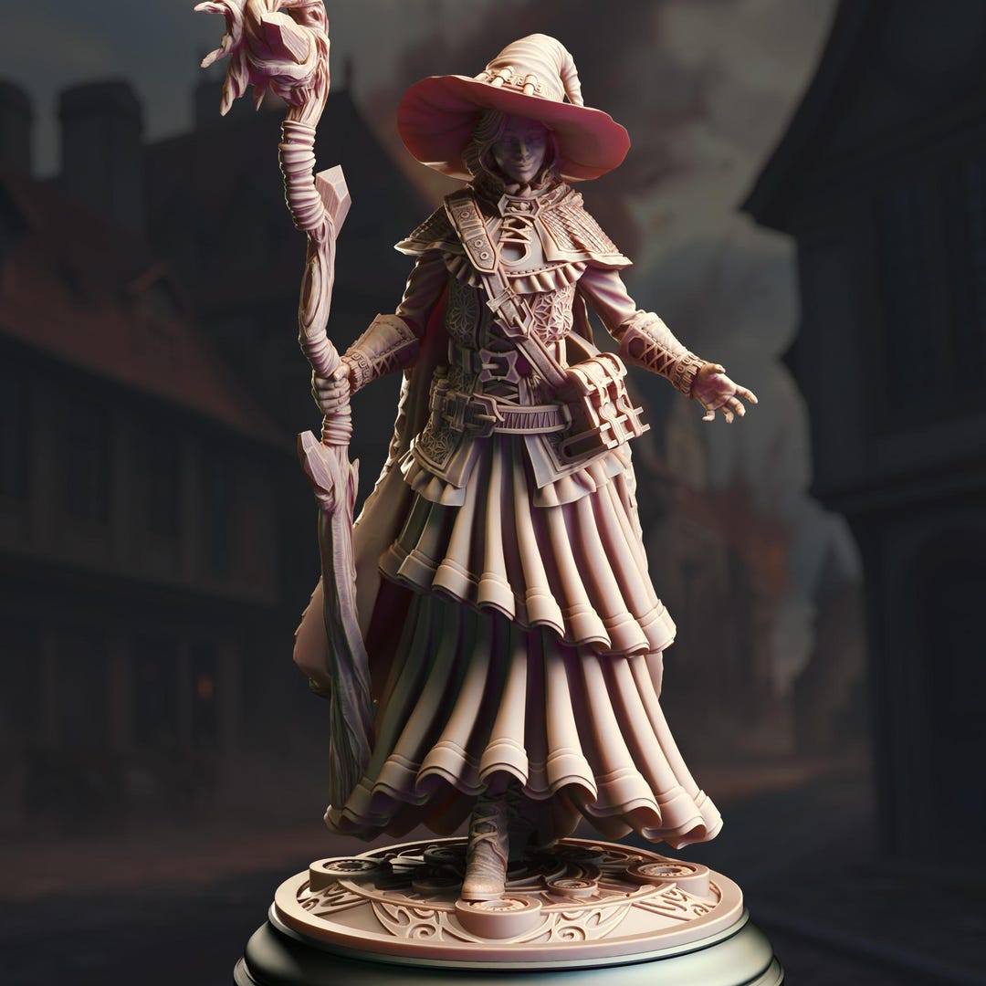 Female Witch Wizard Miniature: 3D Printed Resin Sorceress Dnd TTRPG ...