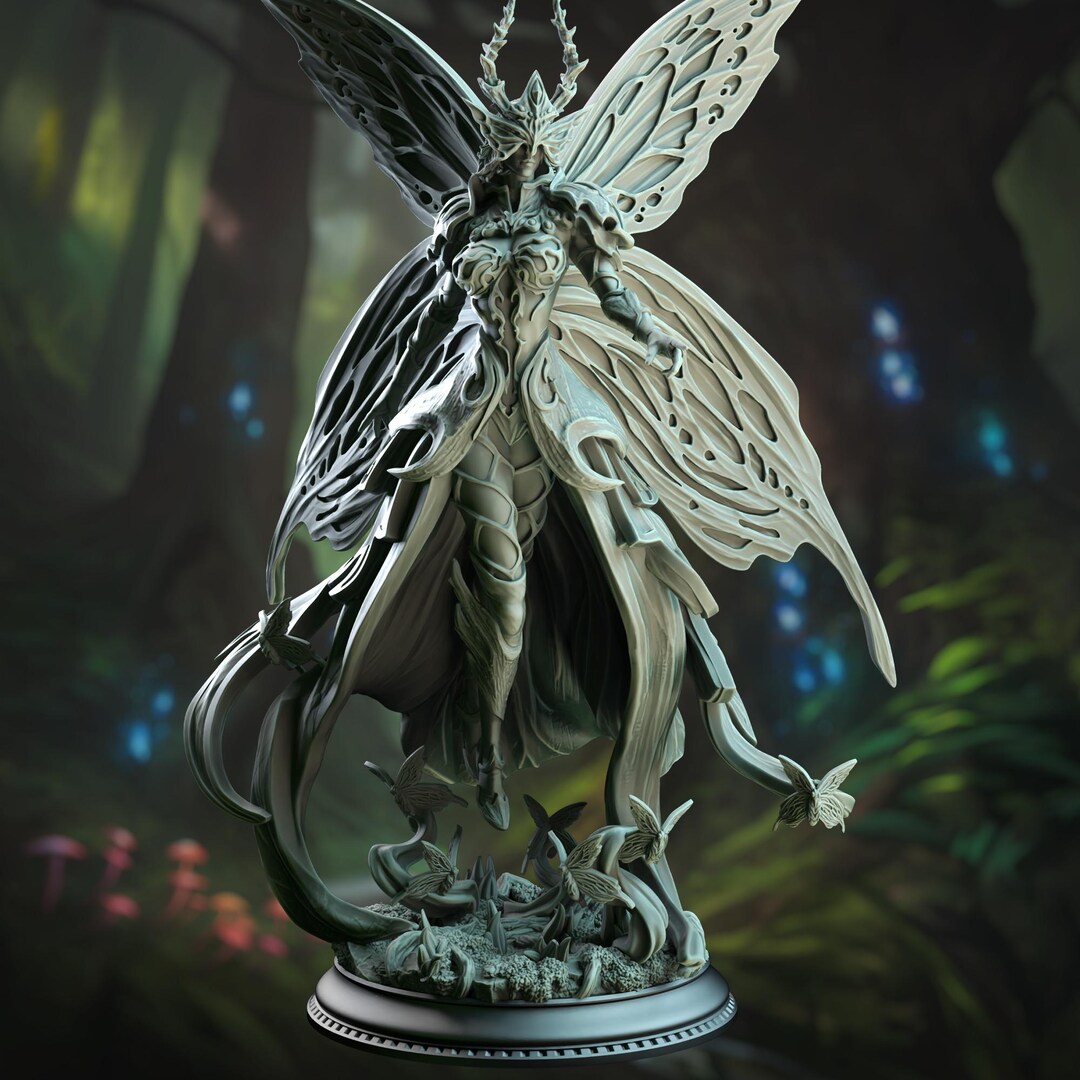 Fairy Queen Miniature: 3D Printed Fey Court Feywild Boss, Dnd TTRPG - Etsy