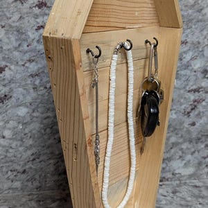 Medium Wood Coffin Necklace/key Holder - Etsy